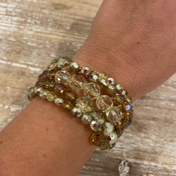 Jewelry | Beaded Tan Beige Stacking Statement Bracelet | Poshmark